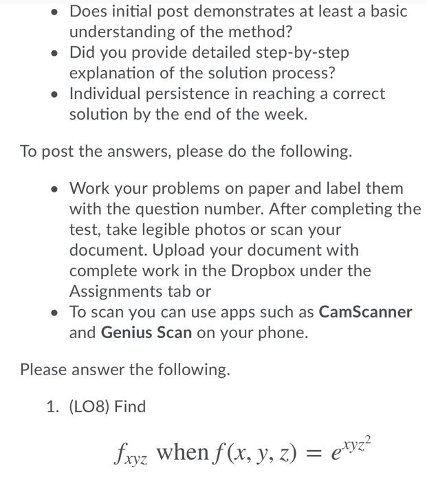Solved • Does initial post demonstrates at least a basic | Chegg.com