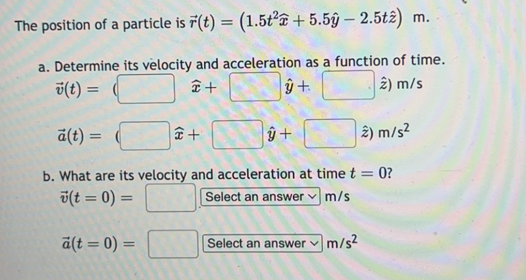 Solved The position of a particle is | Chegg.com