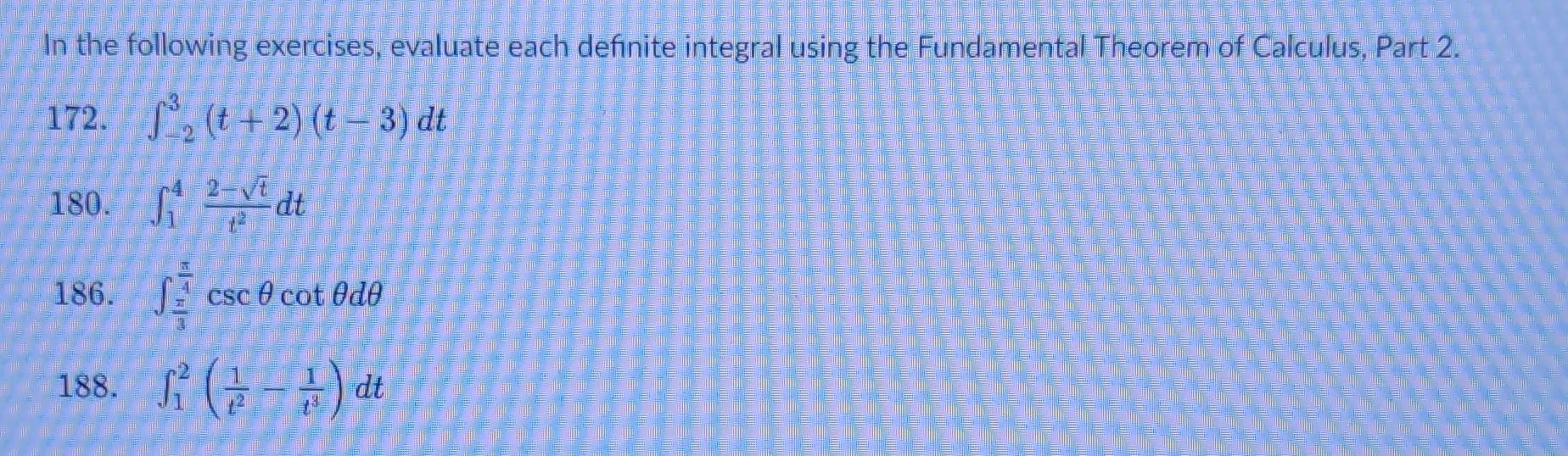 Solved In the following exercises, evaluate each definite | Chegg.com
