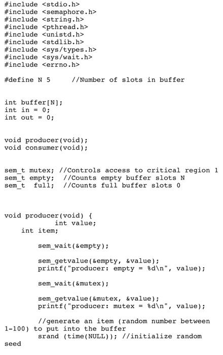 Solved 1) Download procon_test.c code from Canvas. This code | Chegg.com