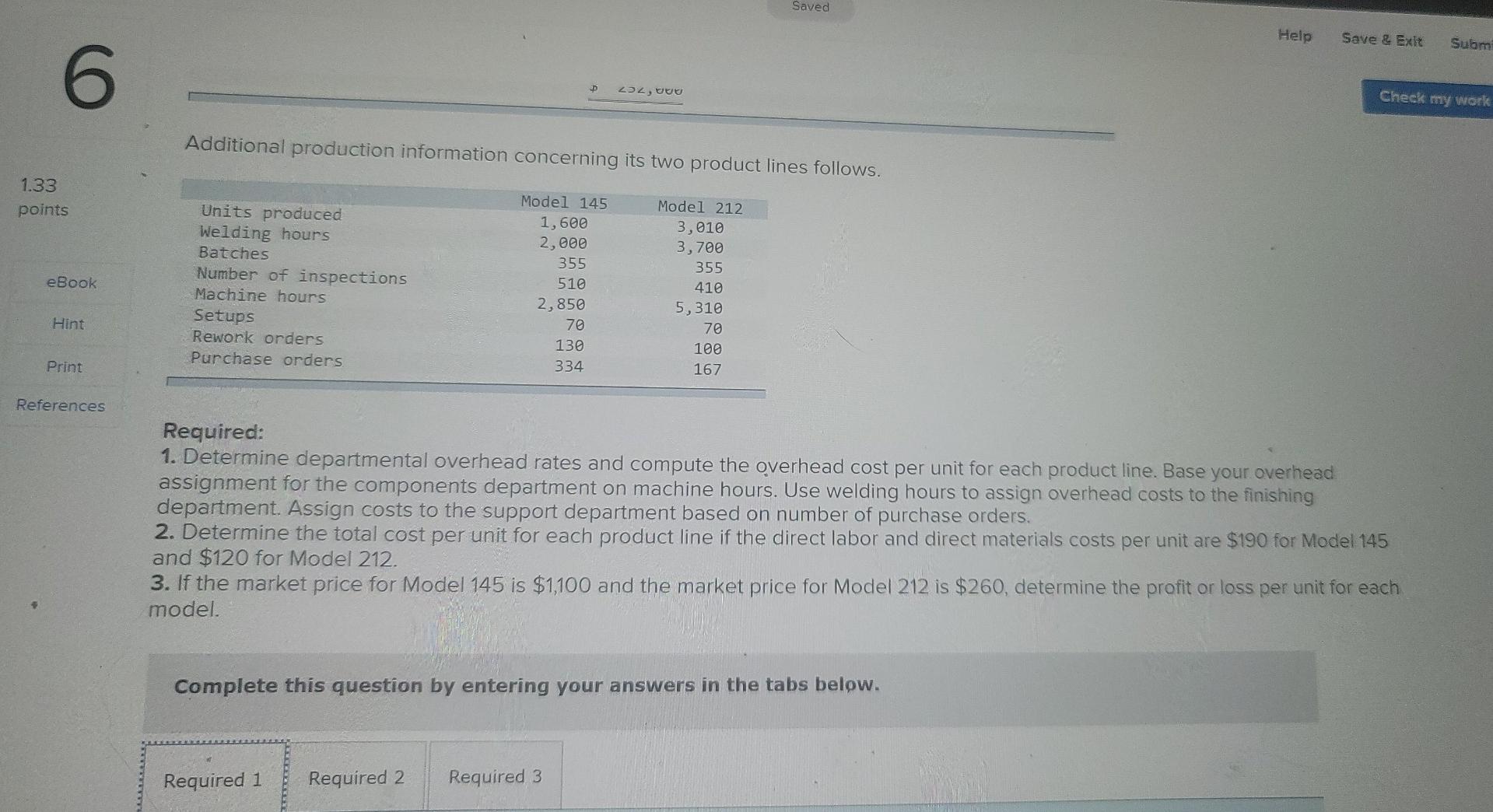 Solved Saved Help Save & Exit Subm 6 D ששש, שכ2 Check my | Chegg.com
