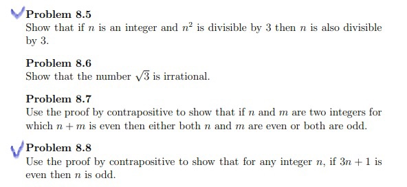Problem 8.1 Use the proof by contradiction to prove | Chegg.com Problem 8.1 Use the proof by contradiction to prove | Chegg.com