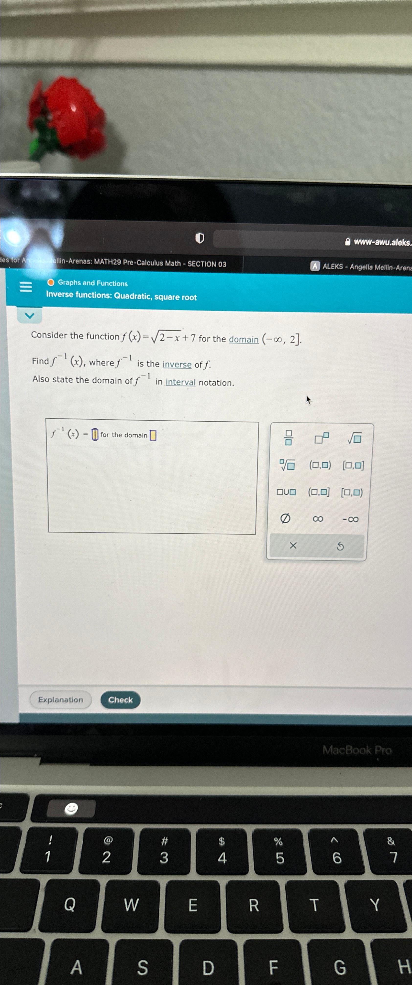 Solved (1)unw-awu.aleks.ellin-Arenas: MATH29 ﻿Pre-Calculus | Chegg.com
