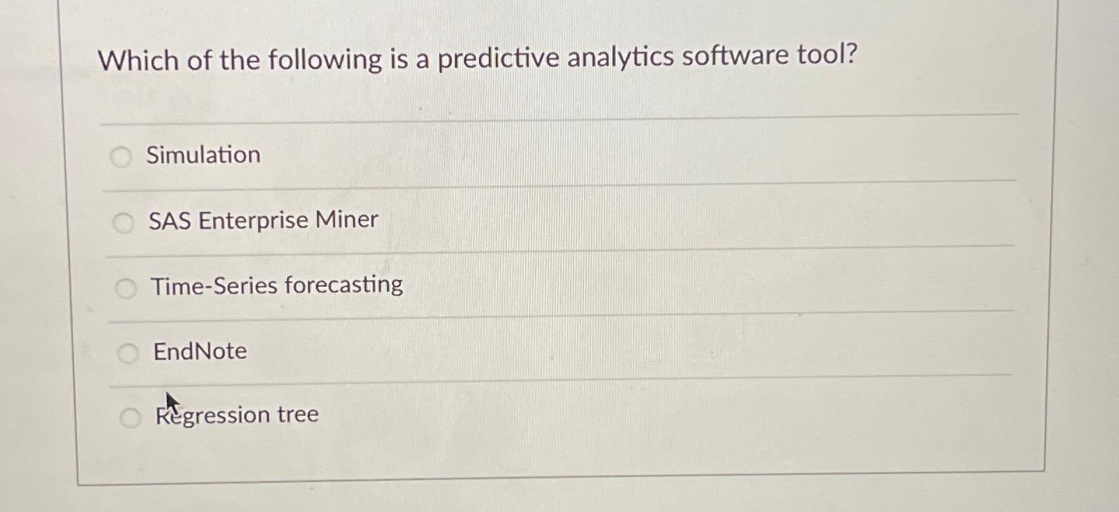 Which of the following is a predictive analytics | Chegg.com
