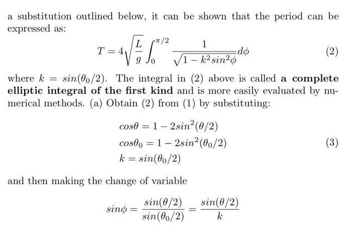 Solved 1. A simple pendulum consist of a mass that swings in | Chegg.com