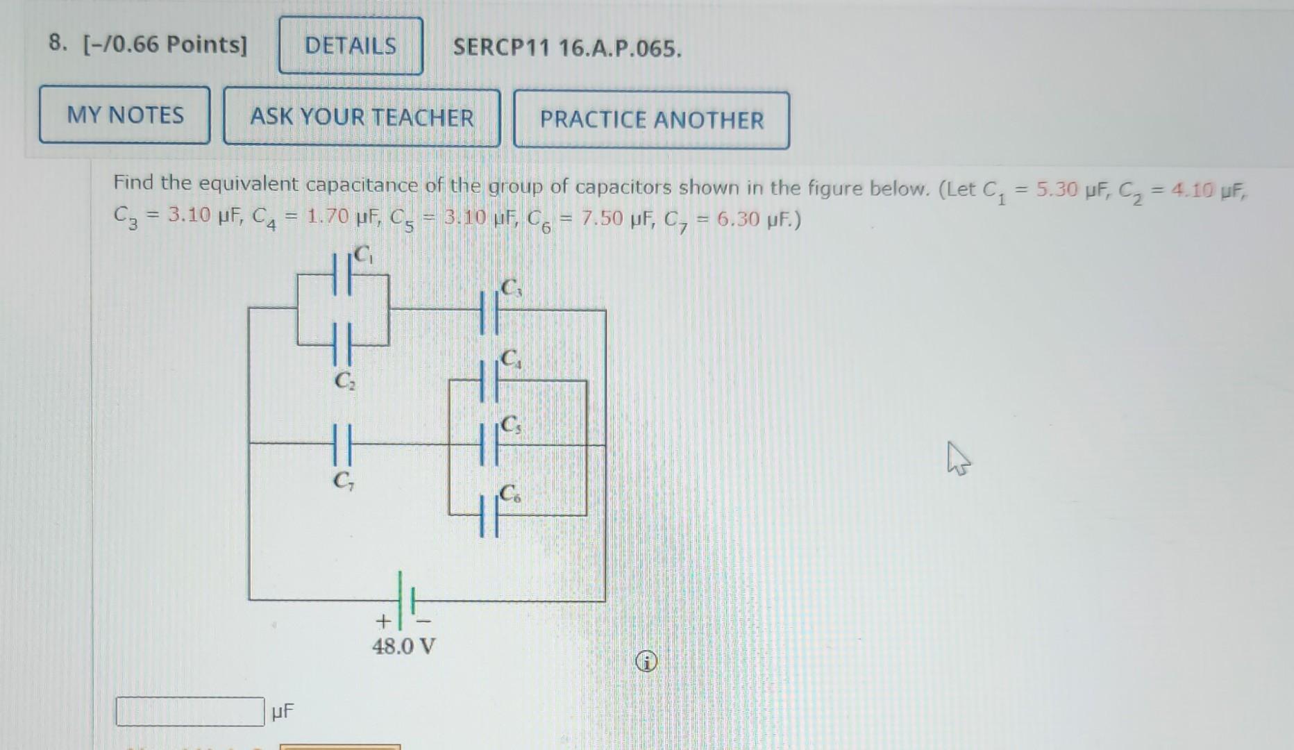 Solved Find the equivalent capacitance of the group of | Chegg.com