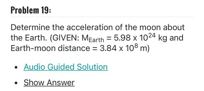 Solved Determine the acceleration of the moon about the | Chegg.com