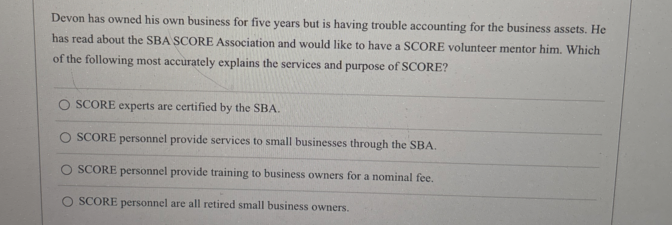 Solved Devon has owned his own business for five years but | Chegg.com