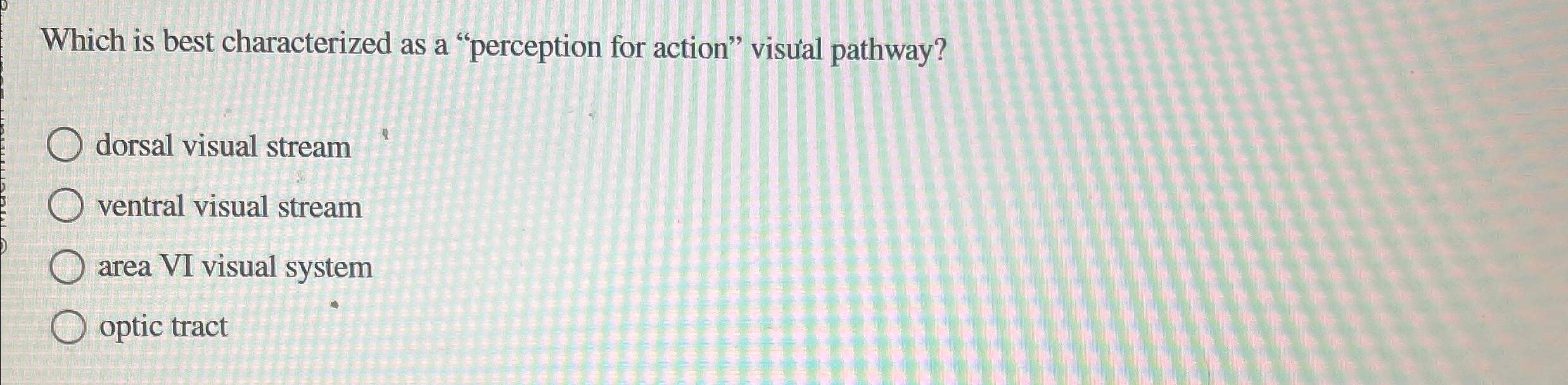 Solved Which is best characterized as a "perception for | Chegg.com