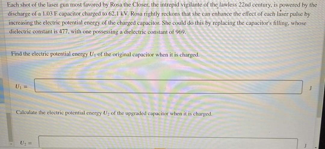 Solved Find the electrical potential energy of U1 and U2 of | Chegg.com