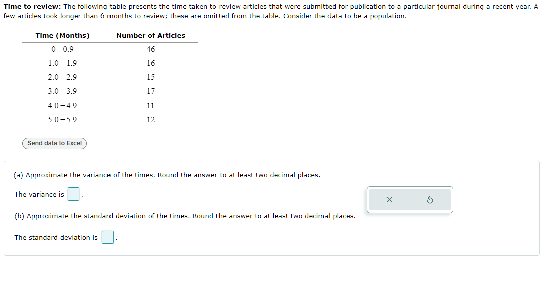Solved Time to review: The following table presents the time | Chegg.com