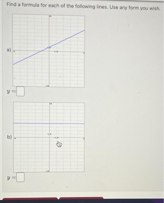 [Solved]: Find a formula for each of the following lines. U