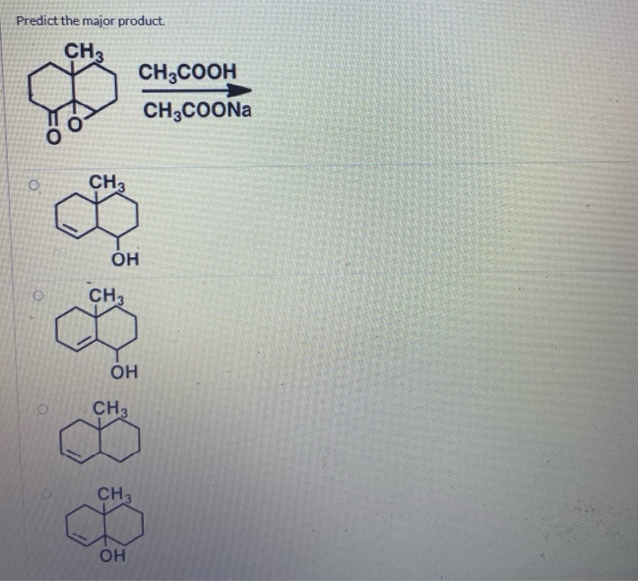 Solved Predict the major product. CH3 CH,COOH CH3COONa TECH | Chegg.com