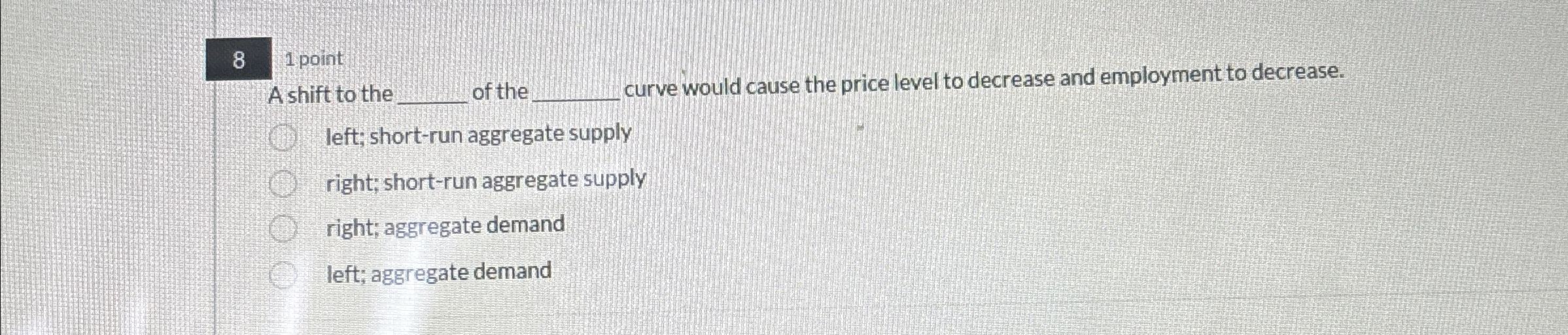 Solved 81 ﻿pointA shift to the q, ﻿of the q, ﻿curve would | Chegg.com