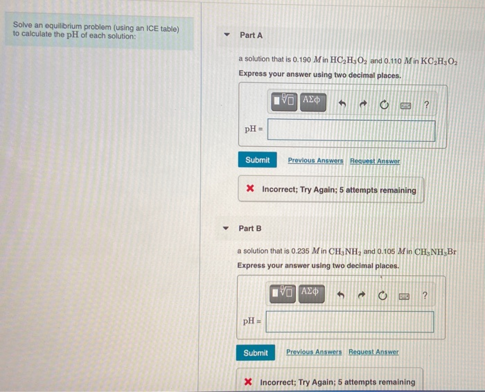 Solved Solve an equilibrium problem (using an ICE table) to | Chegg.com
