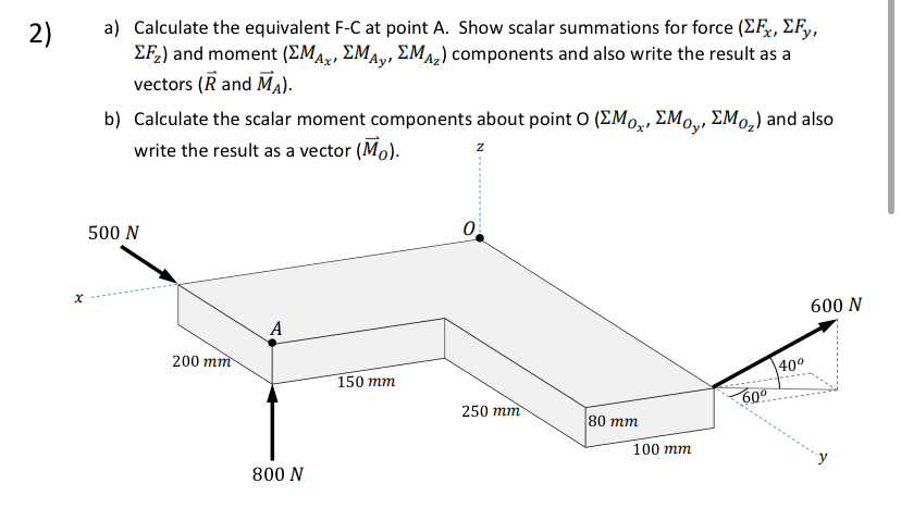 Solved a) ﻿Calculate the equivalent F-C ﻿at point A. ﻿Show | Chegg.com