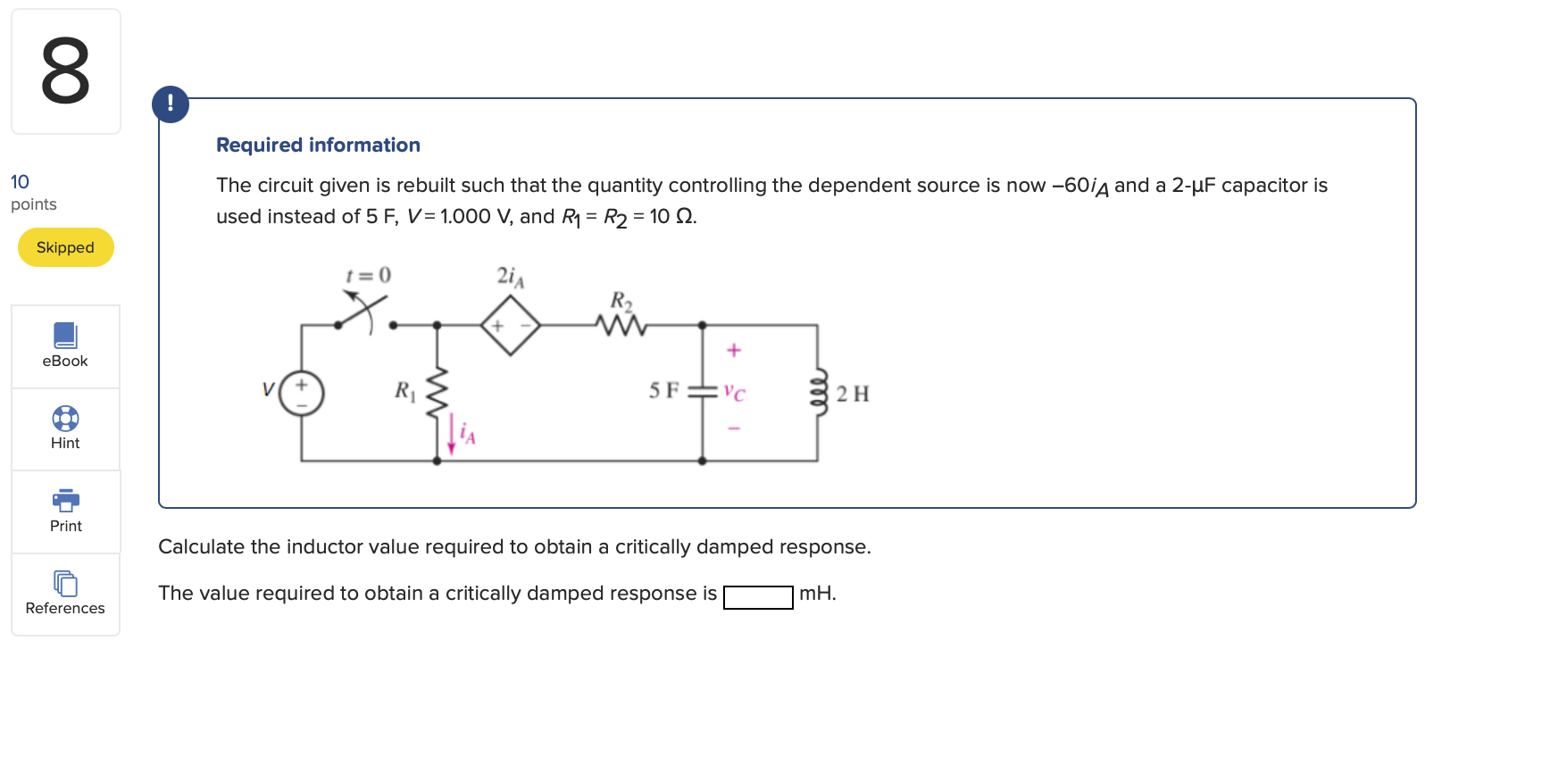 Solved !Required informationThe circuit given is rebuilt | Chegg.com