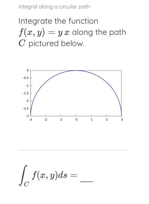 Solved Integral along a circular path Integrate the function | Chegg.com