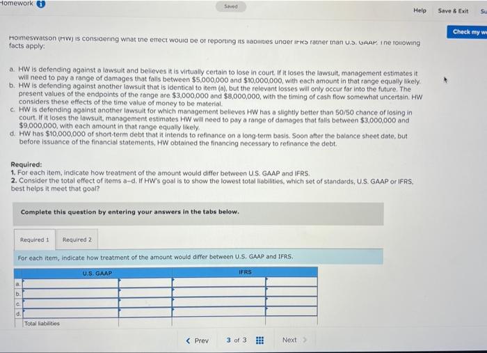 Solved Homework Saved Help Save & Exit Su Check my w | Chegg.com