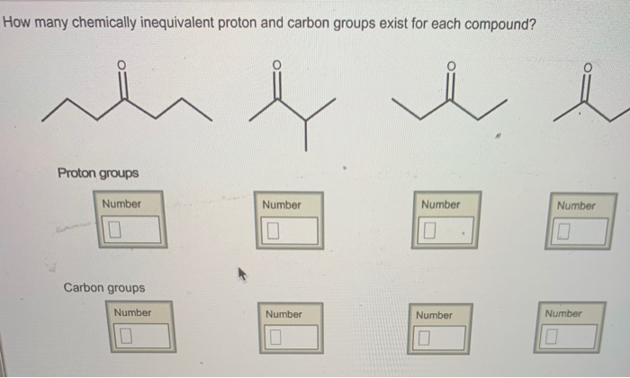 Solved How many chemically inequivalent proton and carbon | Chegg.com