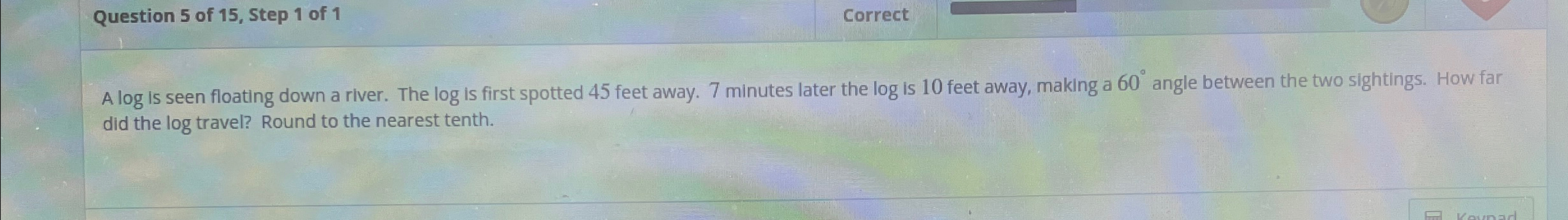 Solved A log is seen floating down a river. The log is first | Chegg.com