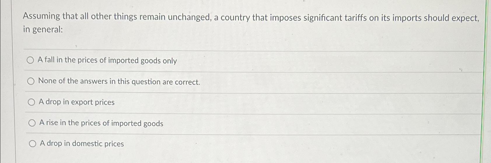 Solved Assuming that all other things remain unchanged, a | Chegg.com