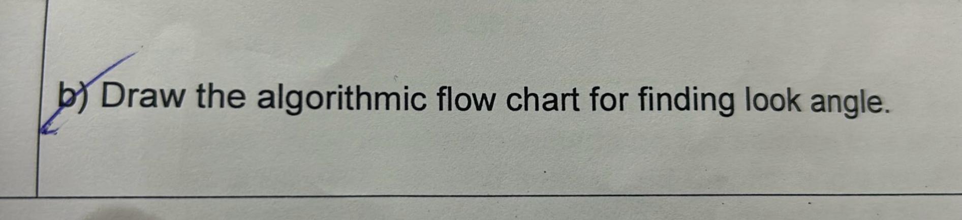 Solved b) ﻿Draw the algorithmic flow chart for finding look | Chegg.com