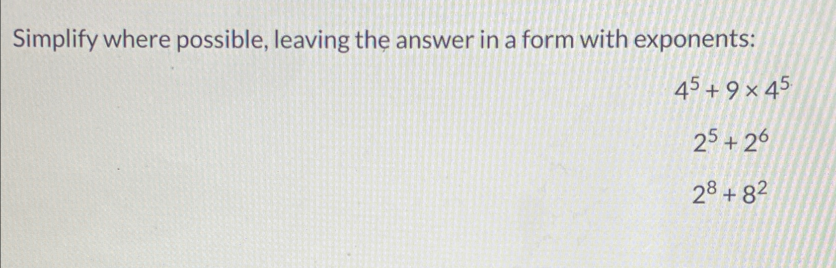 Solved Simplify where possible, leaving the answer in a form | Chegg.com