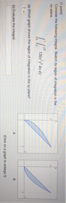 Solved (1 point) Consider the following integral. Sketch its | Chegg.com