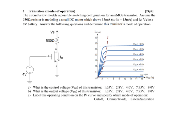 Solved Transistors (modes of operation)[24pt]The circuit | Chegg.com