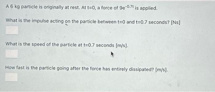 Solved A 6 kg particle is originally at rest. At t=0, a | Chegg.com