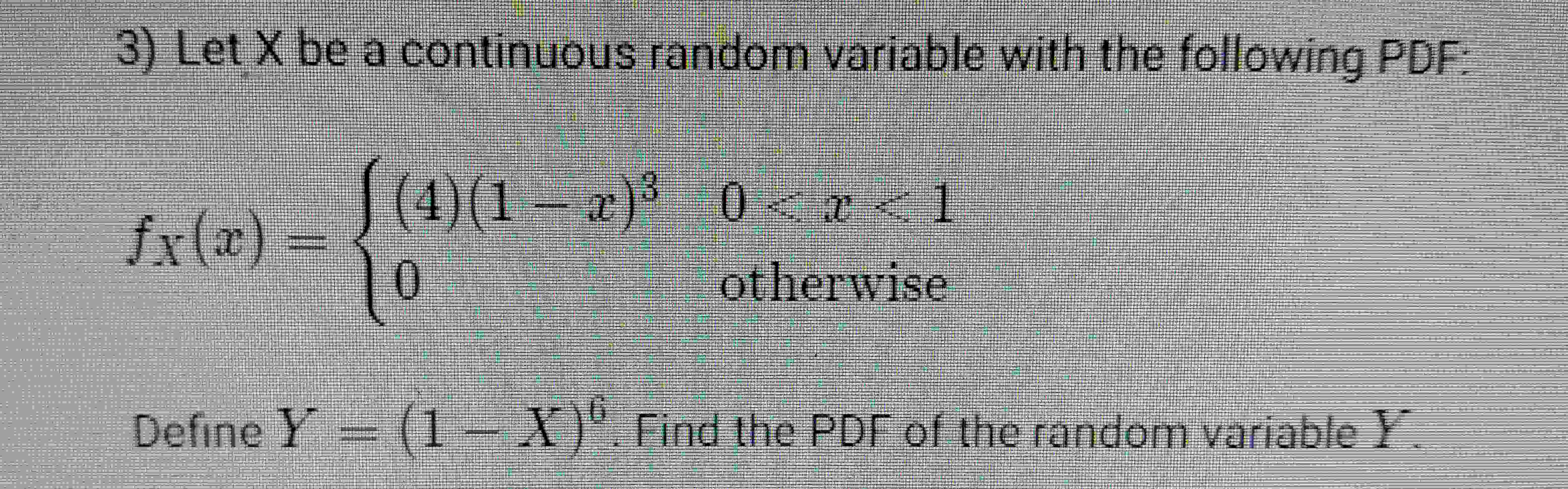 Let x ﻿be a continuous random variable with the | Chegg.com