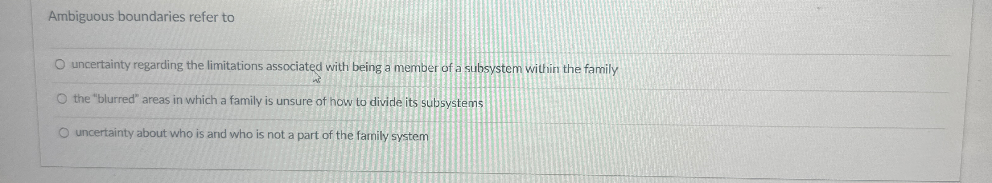 Solved Ambiguous boundaries refer touncertainty regarding | Chegg.com