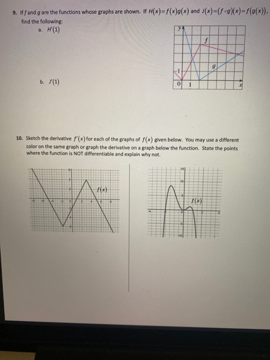 Solved 9. Iff and g are the functions whose graphs are | Chegg.com