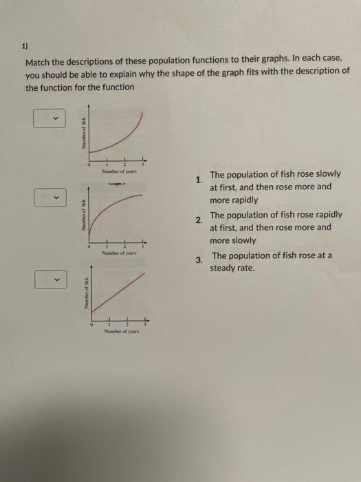 Solved 1) Match the descriptions of these population | Chegg.com