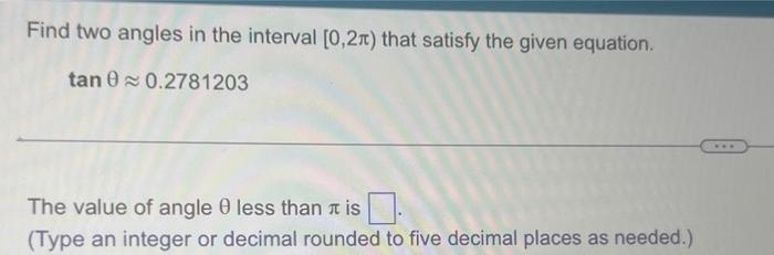Solved Find all values of θ if θ is in the interval | Chegg.com