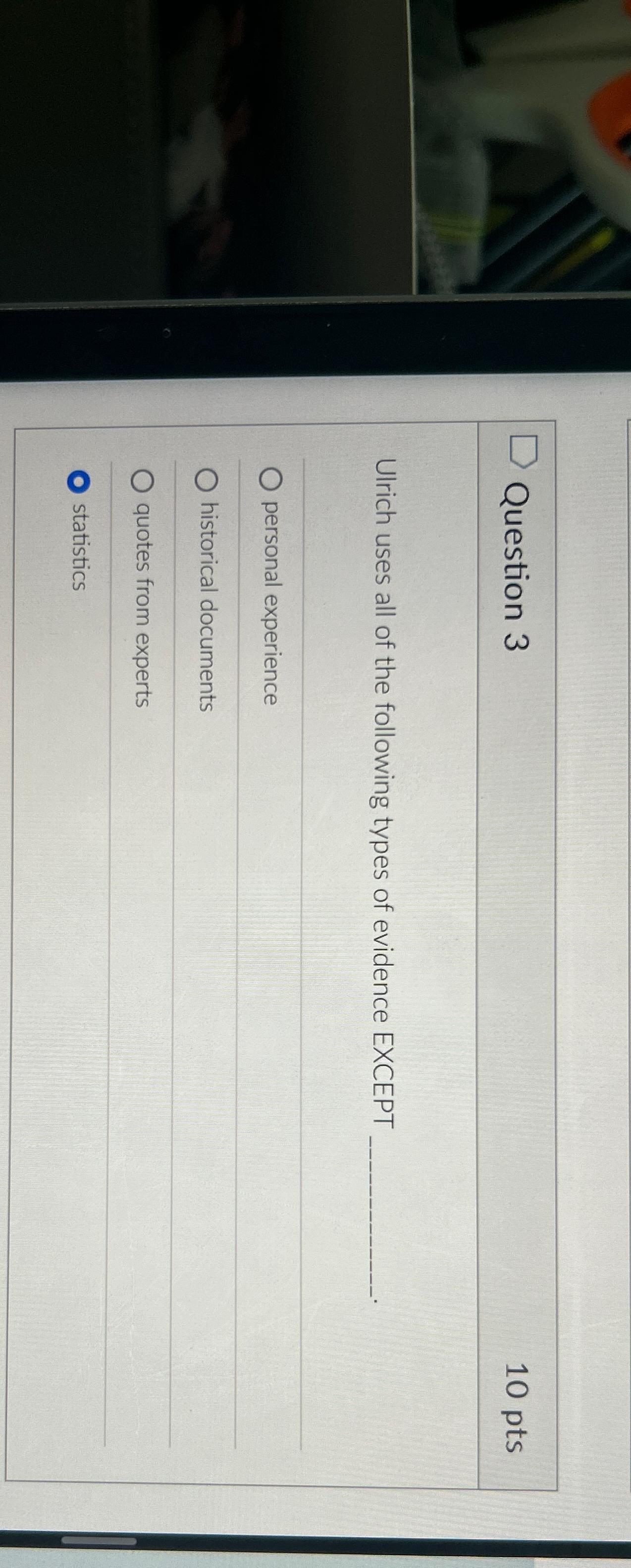 Solved Question 310ptsUlrich uses all of the following types | Chegg.com