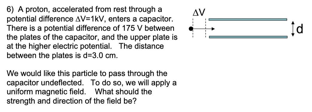 Solved A Proton Accelerated From Rest Through A Potential