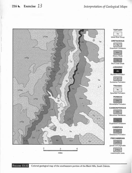 Solved 216 | Exercise 13 Interpretation of Geological Maps | Chegg.com
