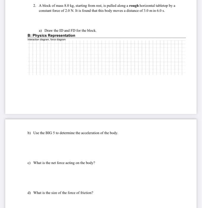 Solved B: Physics Representation interaction diagram, force | Chegg.com