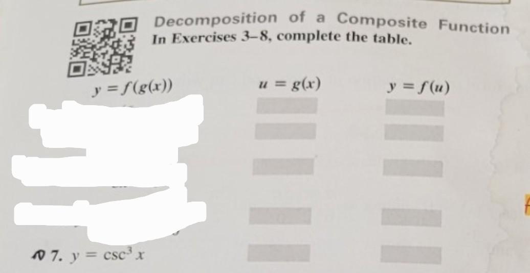 Solved Decomposition of a Composite Function In Exercises | Chegg.com