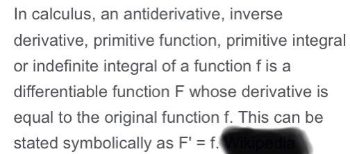 Solved In calculus, an antiderivative, inverse derivative, | Chegg.com