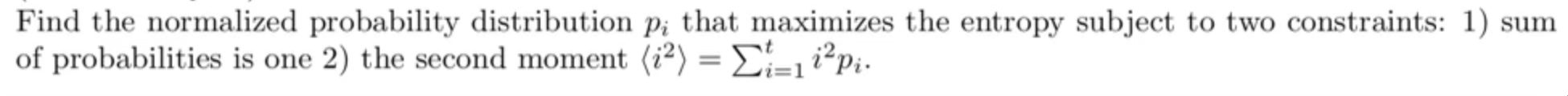 Solved Find the normalized probability distribution pi ﻿that | Chegg.com