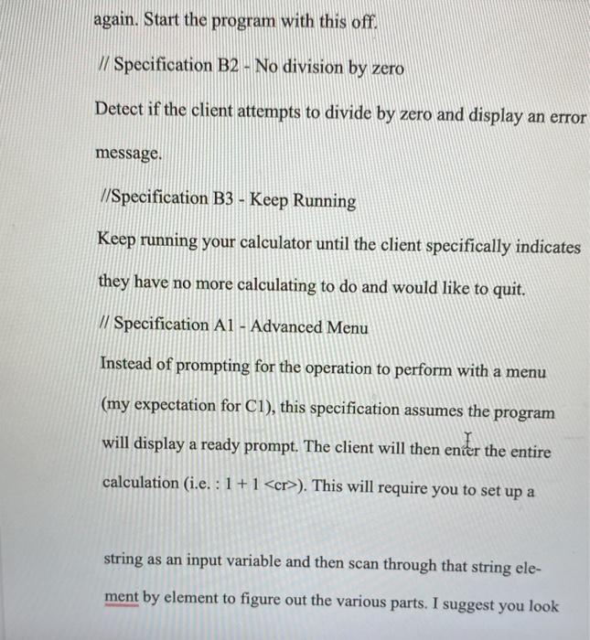 Solved Create a program that mimics a calculator. It should | Chegg.com