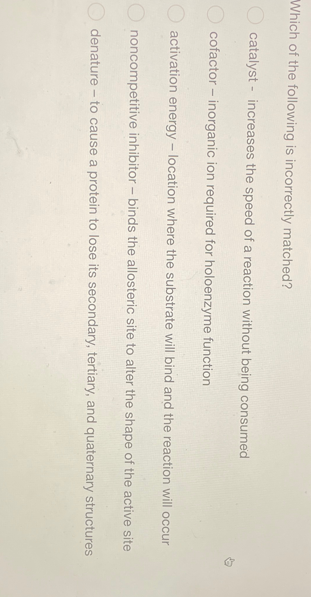 Solved Which of the following is incorrectly | Chegg.com