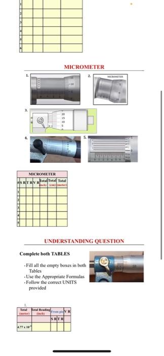 UNDERSTANDING QUESTION Complete both TABLES - Fill | Chegg.com