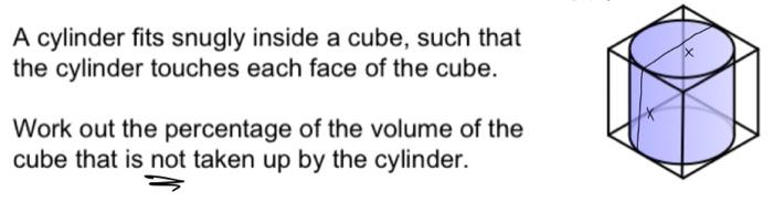 Solved A cylinder fits snugly inside a cube, such that the | Chegg.com