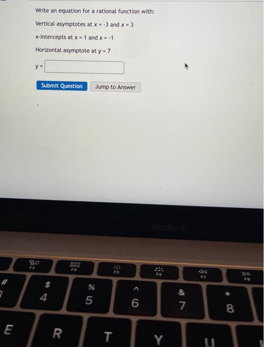 Solved Write an equation for a rational function with: | Chegg.com