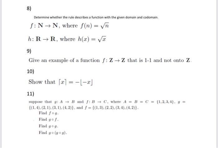 Solved Determine whether the rule describes a function with | Chegg.com