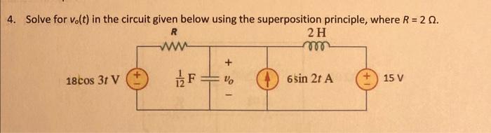Solved Solve for v0(t) in the circuit given below using the | Chegg.com